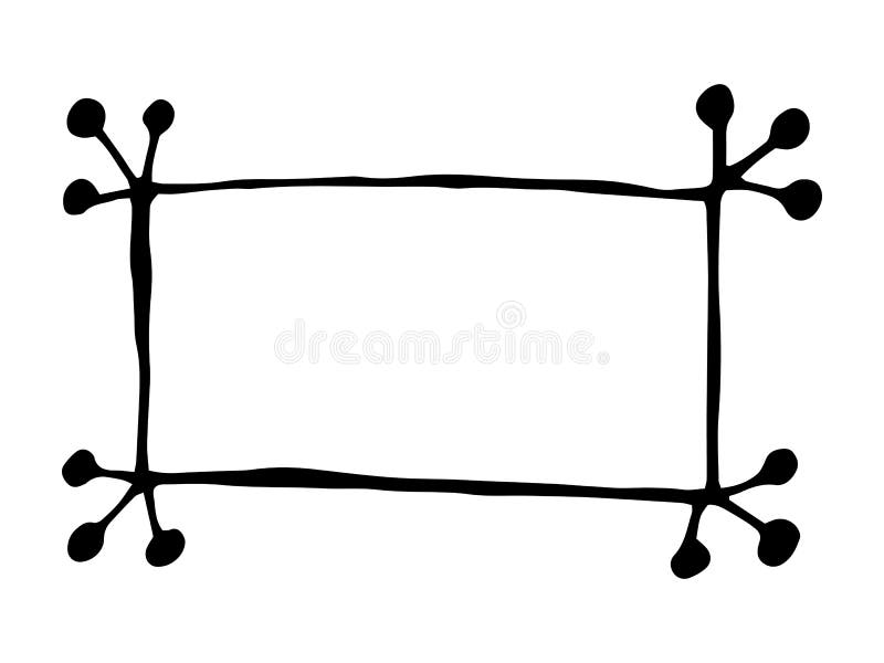 Hand drawn rectangle frame stock vector. Illustration of drawn - 80125037