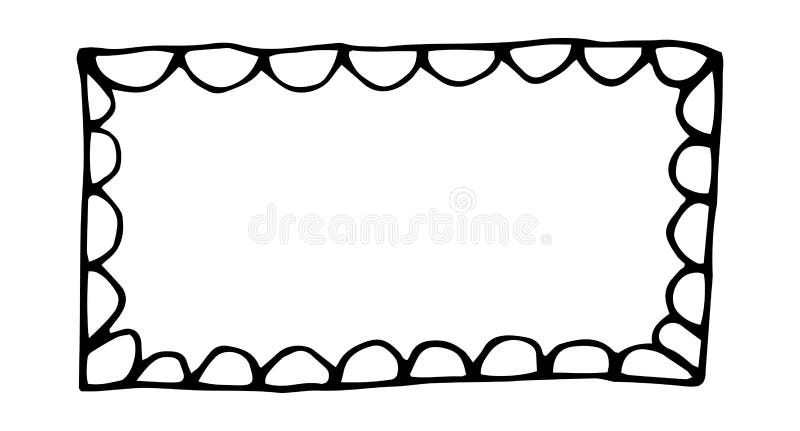 Hand drawn rectangle frame stock vector. Illustration of decoration ...