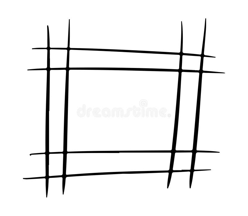 Hand Drawn Rectangle Frame. Doodle Sketch by Pencil. Simple Line Border ...