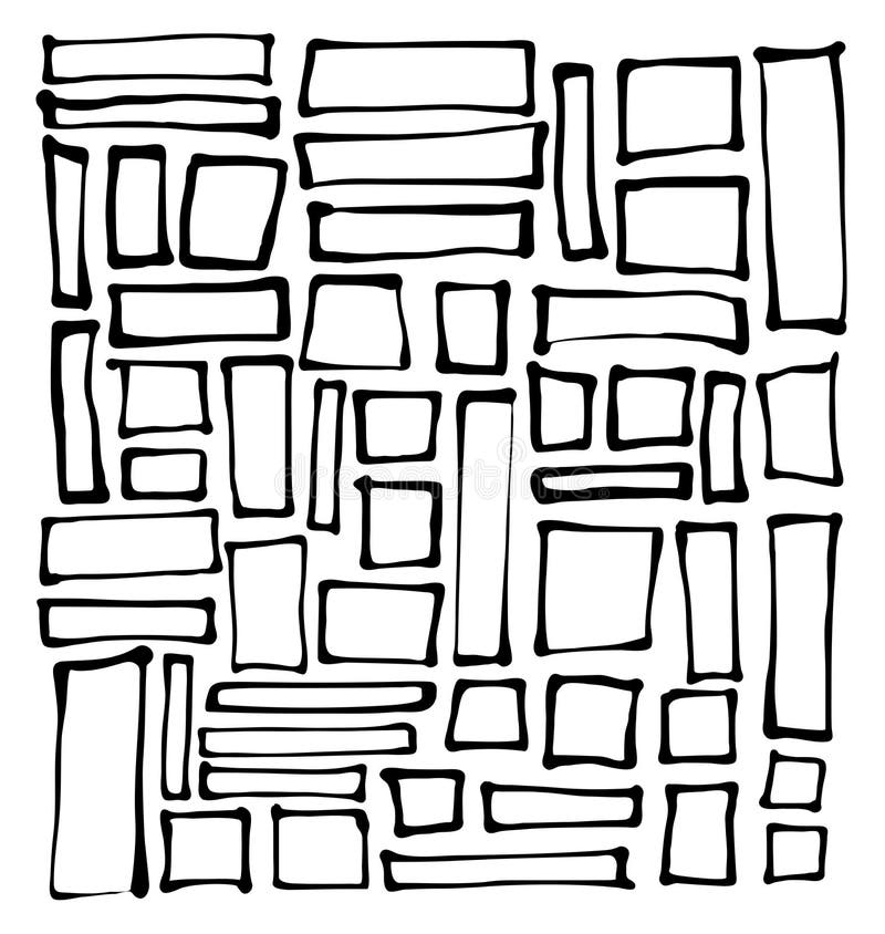 Hand-drawn Rectangle and Square Shapes Over White Stock Vector ...