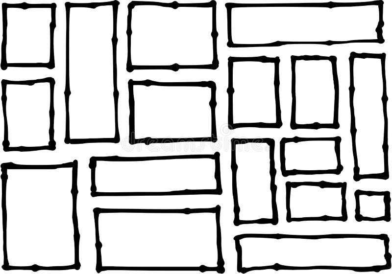 Hand Drawn Round Corner Rectangle And Square Shapes Over White Stock ... Hand Drawn Round Corner Rectangle And Square Shapes Over White Stock ...