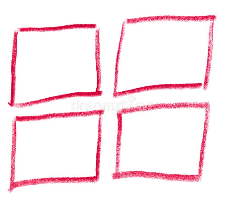 Hand Drawn Rectangles with Red Color Stock Illustration - Illustration ...
