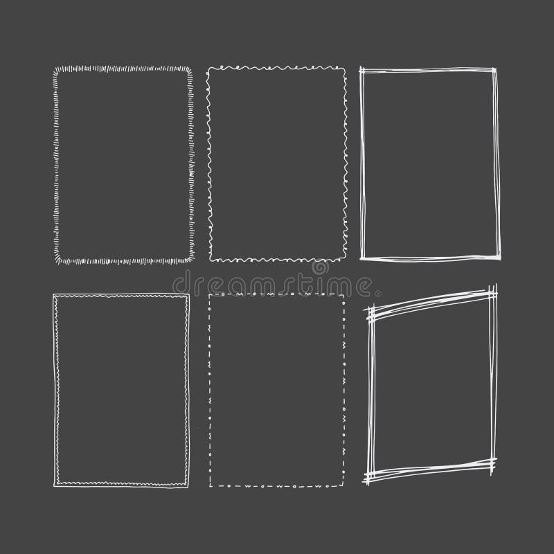 Hand Drawn Rectangular Frames. Stock Vector - Illustration of frames ...