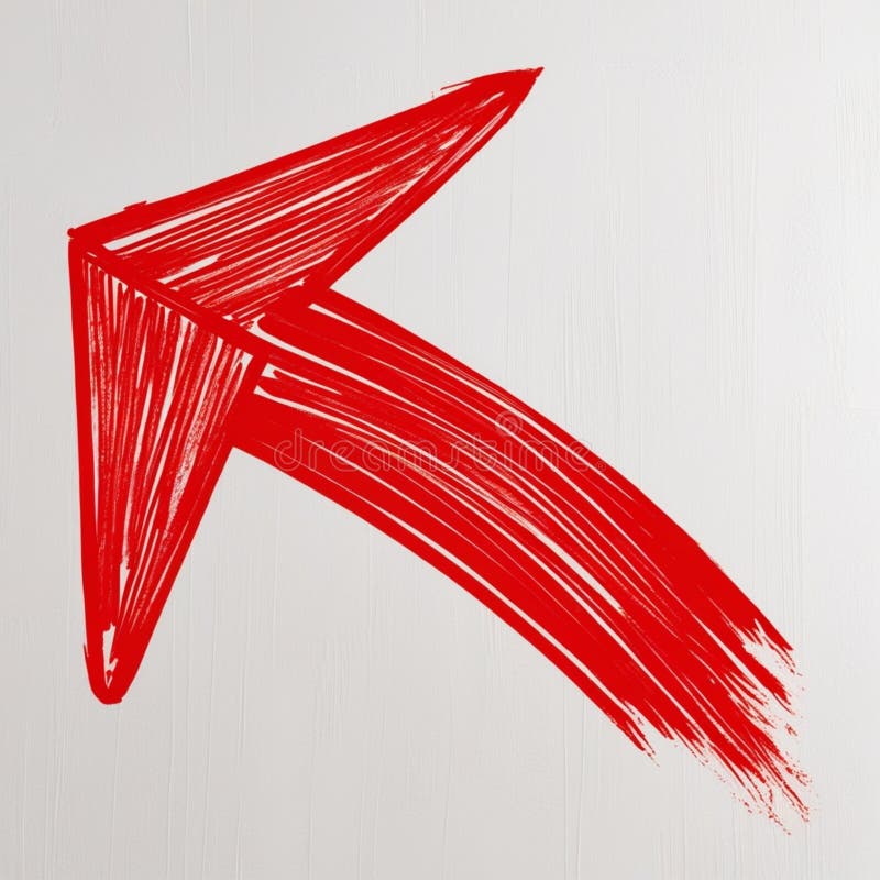 Hand Drawn Red Arrow Illustration Vector Style in White Background ...