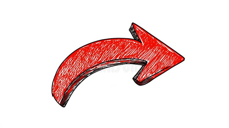 Hand-drawn Red Arrow Pointing Right Stock Image - Image of texture ...