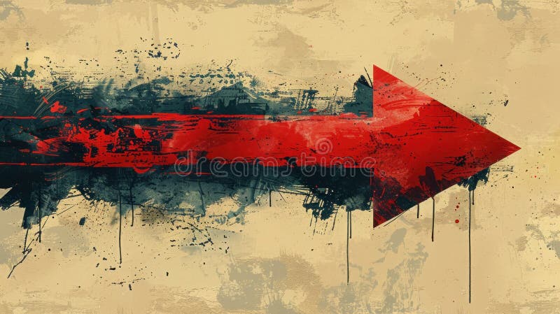 Hand-Drawn Red Arrow Pointing Up in a Straight Line Stock Illustration ...