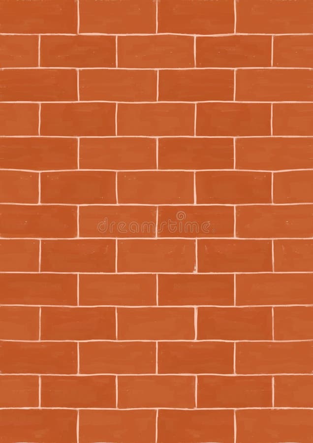 Hand Drawn Red Brick Wall for Design Stock Illustration - Illustration ...