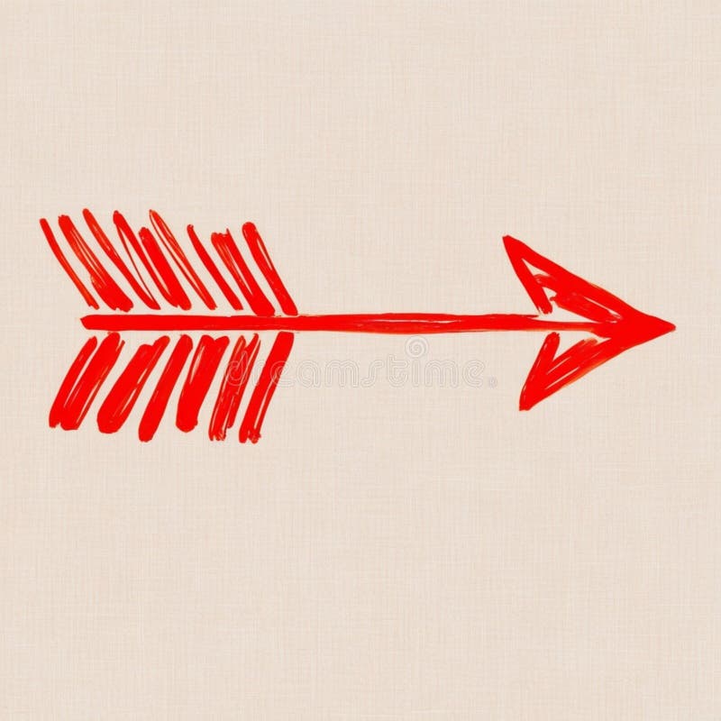 Hand Drawn Red Bright Arrow Stock Illustration - Illustration of ...