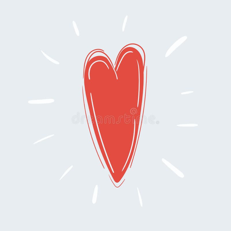 Hand Drawn Red Heart Icon. Hand-drawn Red Heart Icon. Stock Vector ...