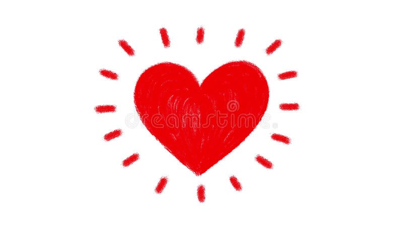 Hand Drawn Red Heart Illustration, Stop Motion Animation on a White ...