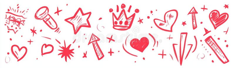 Hand-drawn Red Highlights, Underlined Text, Emphasis Marks, and Line ...