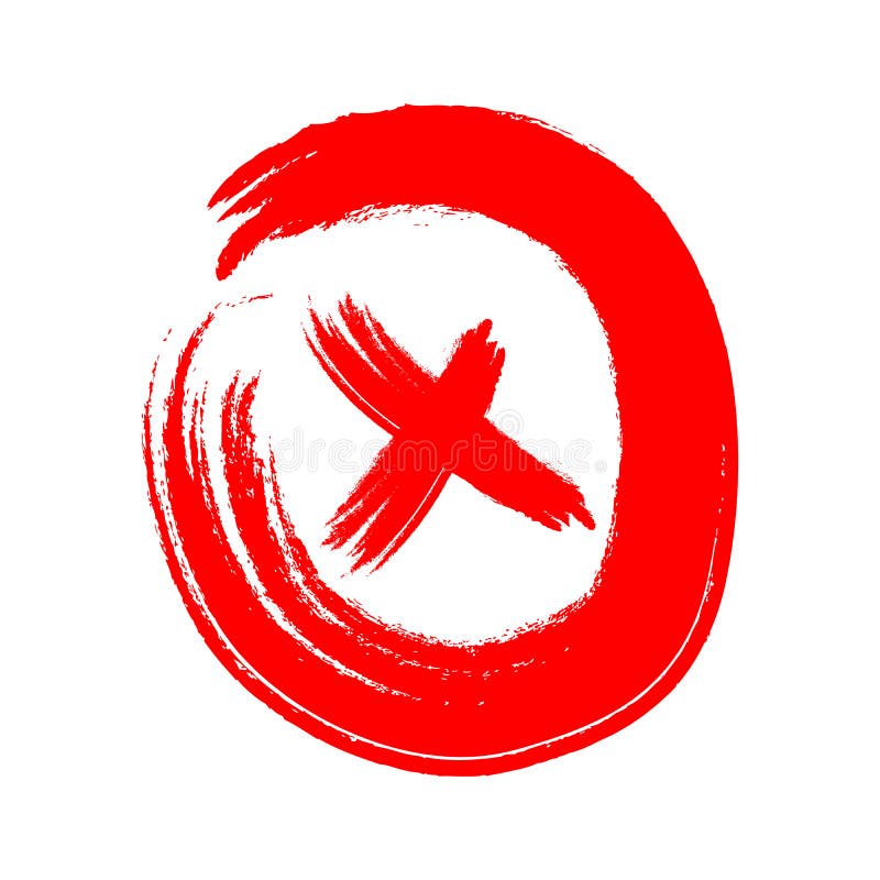 Hand Drawn Red X Mark Icon in a Circle. Isolated Illustration Stock ... Hand Drawn Red X Mark Icon in a Circle. Isolated Illustration Stock ...