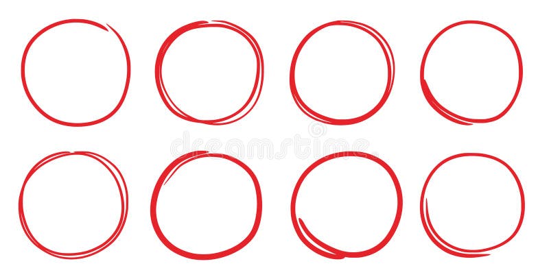 Hand Drawn Red Marker Round Frame. Hand Drawn Marker Stroke Style ...