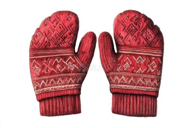 Hand-drawn Red Mittens in Vector Style Stock Illustration ...