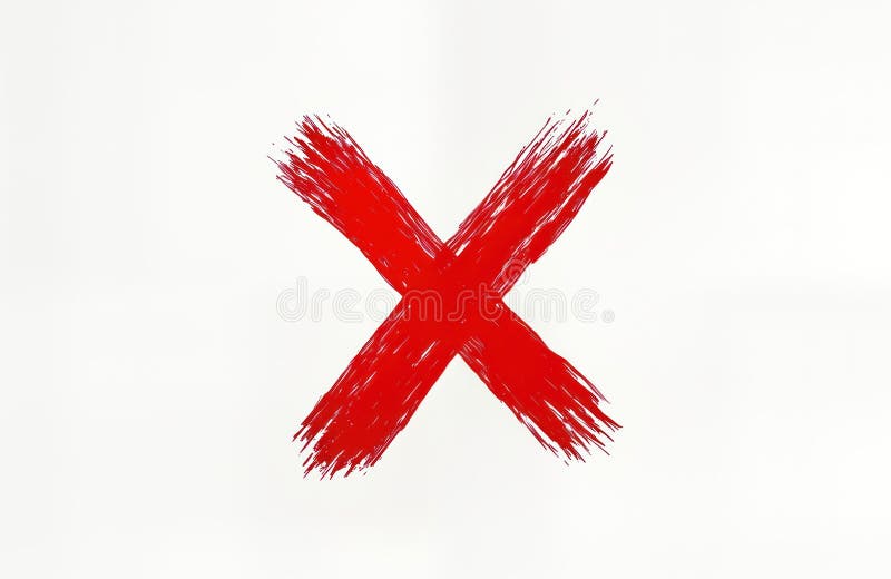 Hand Drawn Red X Sign on Transparent Background. Simple Design Element ...
