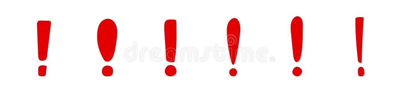 Hand Drawn Red Exclamation Point Stock Illustrations – 133 Hand Drawn ...
