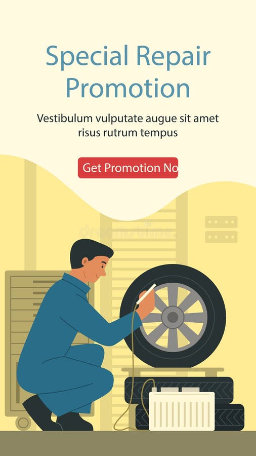 Hand Drawn Repair Shop Template Design Vector Illustration. Stock ...