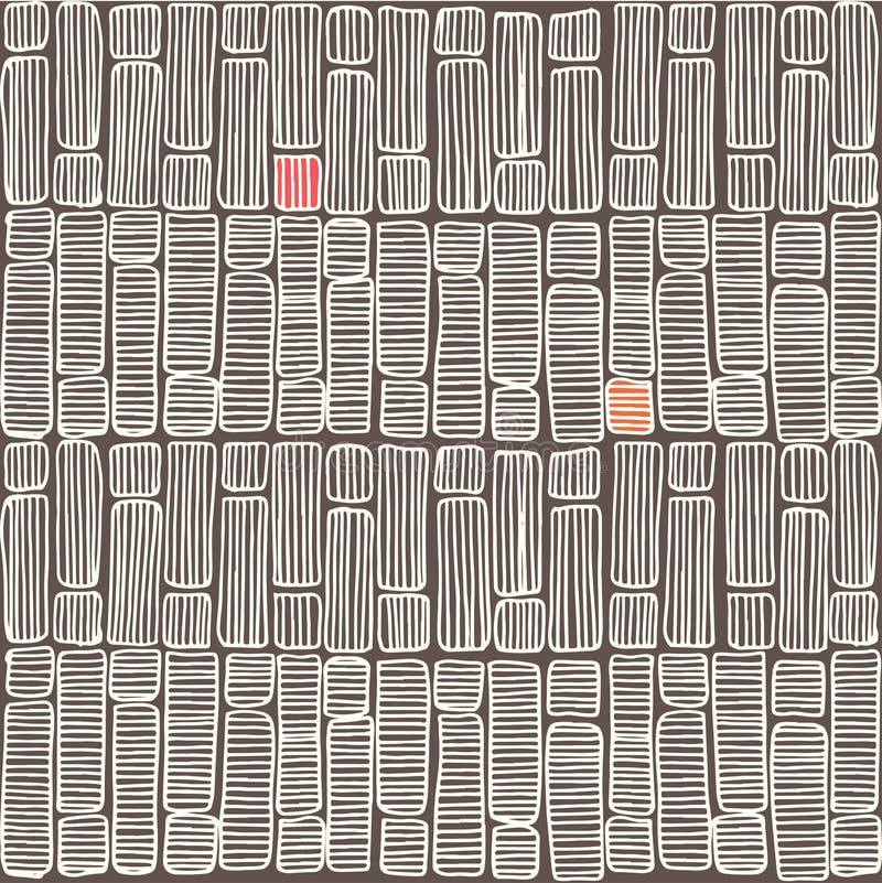 Hand Drawn Repeat Geometric Doodle Pattern Stock Vector - Illustration ...