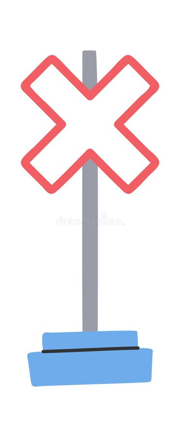 Hand Drawn Restriction Cross Signal Stock Illustration - Illustration ...