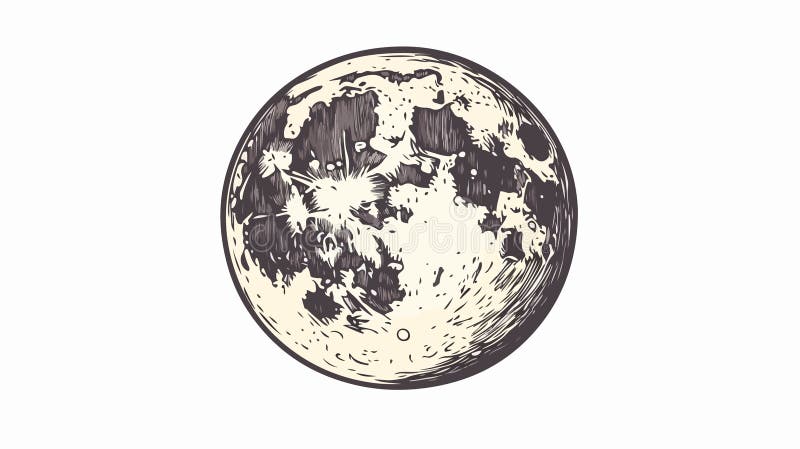 Hand Drawn Retro Cartoon Doodle of a Full Moon Stock Vector ...