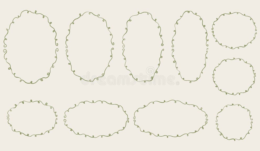 Hand Drawn Retro Frames Set. Chalk Scribble Wavy Borders Collection ...