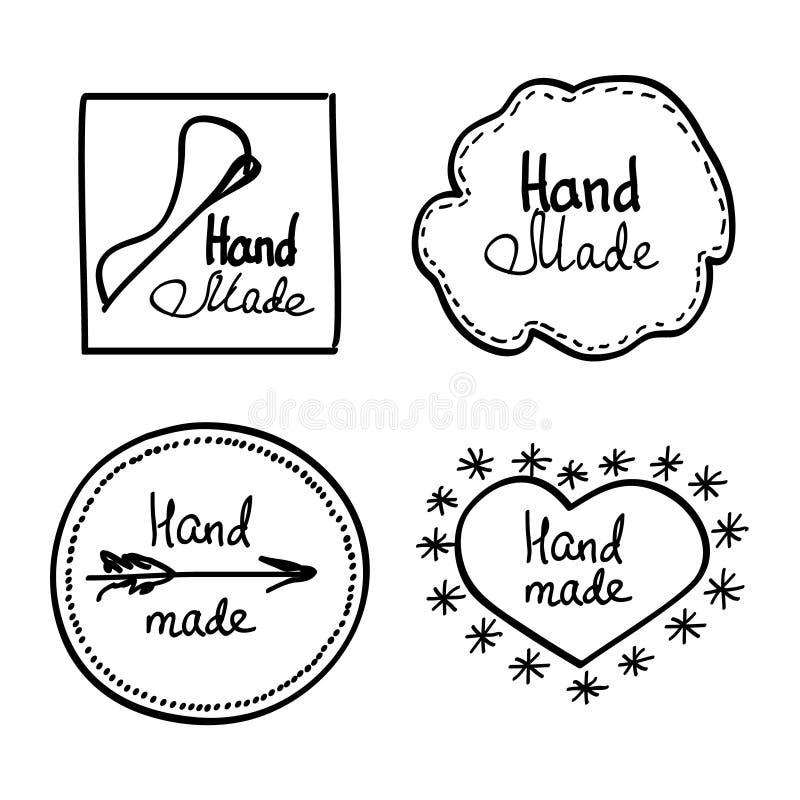 Hand-drawn Retro Vector Hand-made Badge Stock Vector - Illustration of ...