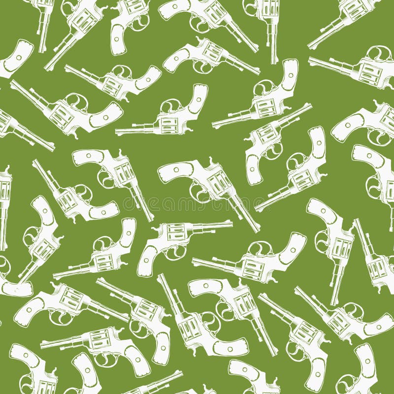 Hand Drawn Revolver Gun Seamless Pattern Vector Stock Vector ...