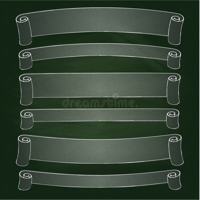 Hand Drawn Ribbon Banners V.3 Stock Vector - Illustration of blackboard ...