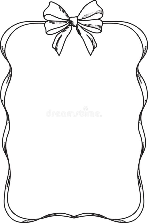 Hand Drawn Ribbon Rectangle Frame Stock Illustration - Illustration of ...