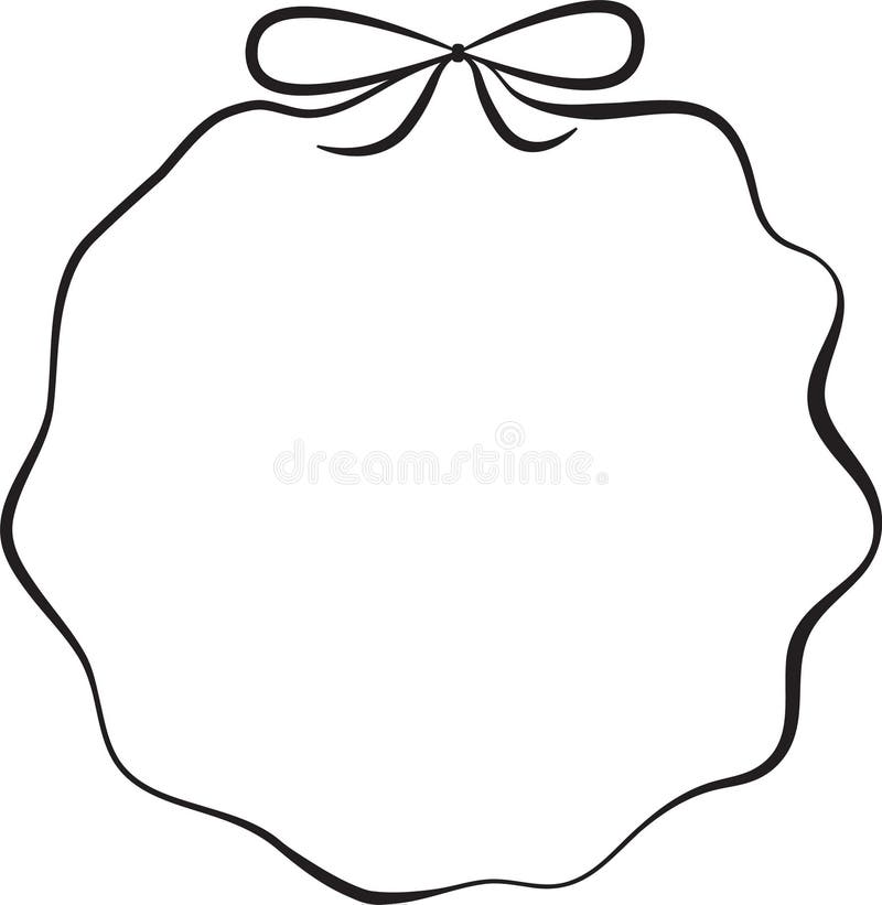 Hand Drawn Ribbon Round Frame Stock Vector - Illustration of decoration ...