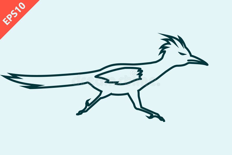 Hand Drawn Road Runner Logo Design Vector Flat Isolated Illustration ...