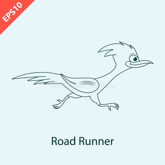 Hand Drawn Road Runner Logo Design Vector Flat Isolated Illustration ...