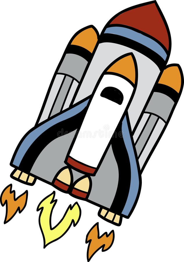 Hand Drawn Rockets are Flying into Space Illustration Stock Vector ...