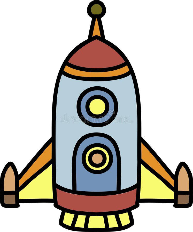 Hand Drawn Rockets are Flying into Space Illustration Stock Vector ...