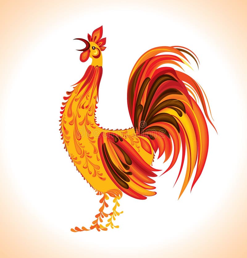 Hand-drawn rooster. stock vector. Illustration of painting - 41540525