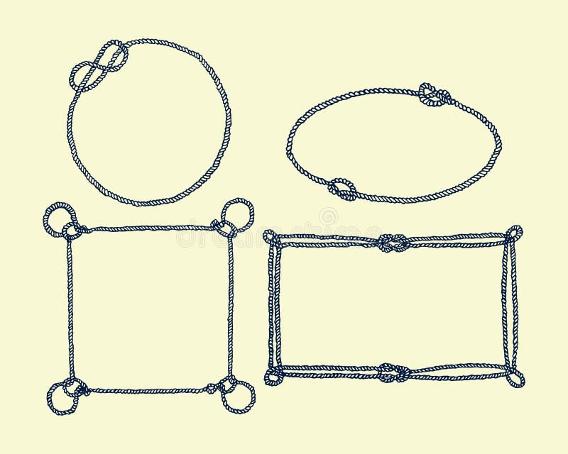 Hand drawn rope frames stock vector. Illustration of isolated - 79049400