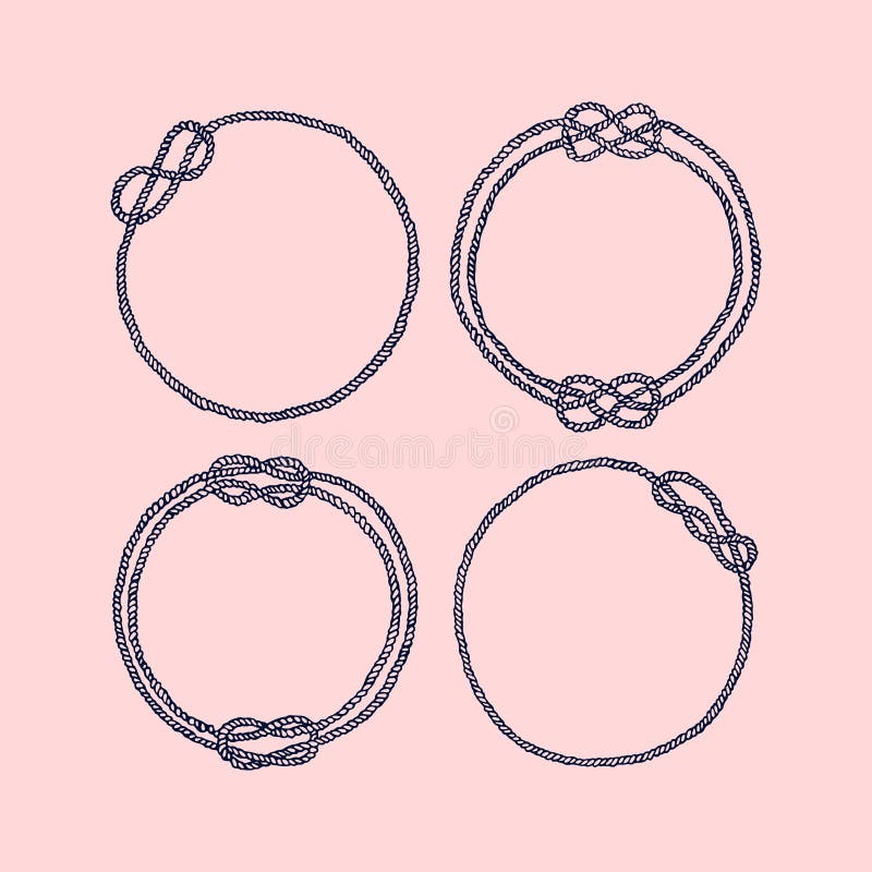 Set Hand Drawn Round Nautical Frames Stock Illustrations – 32 Set Hand ...