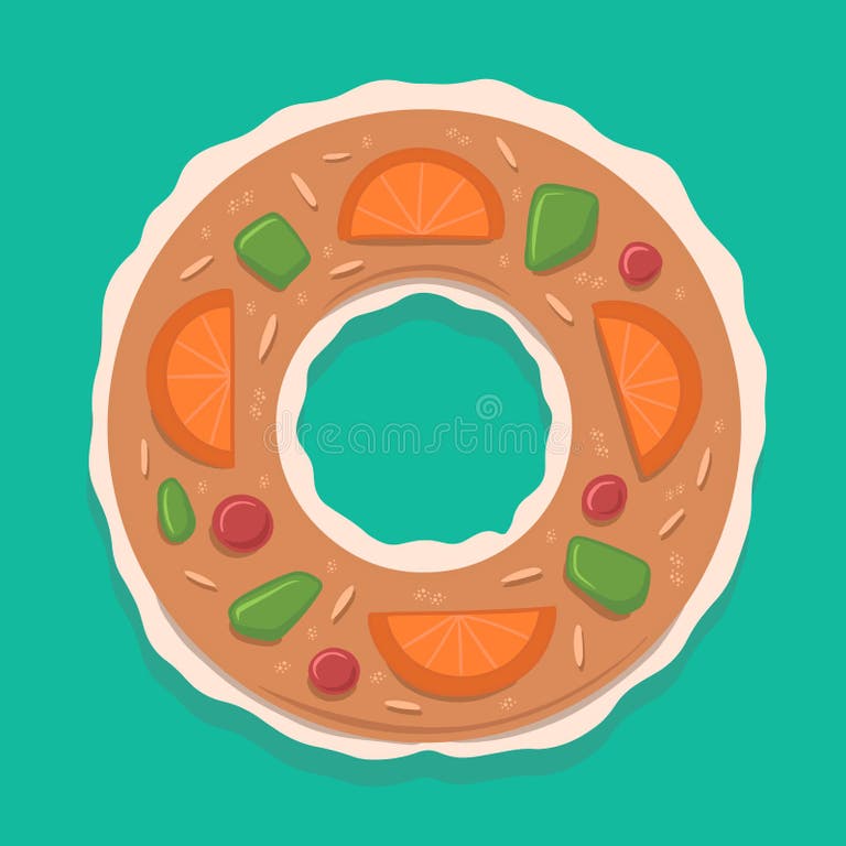 Hand Drawn Roscon De Reyes Vector Illustration Stock Illustration ...