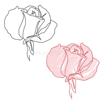 Roses Contour Drawing Stock Illustrations – 4,690 Roses Contour Drawing ...