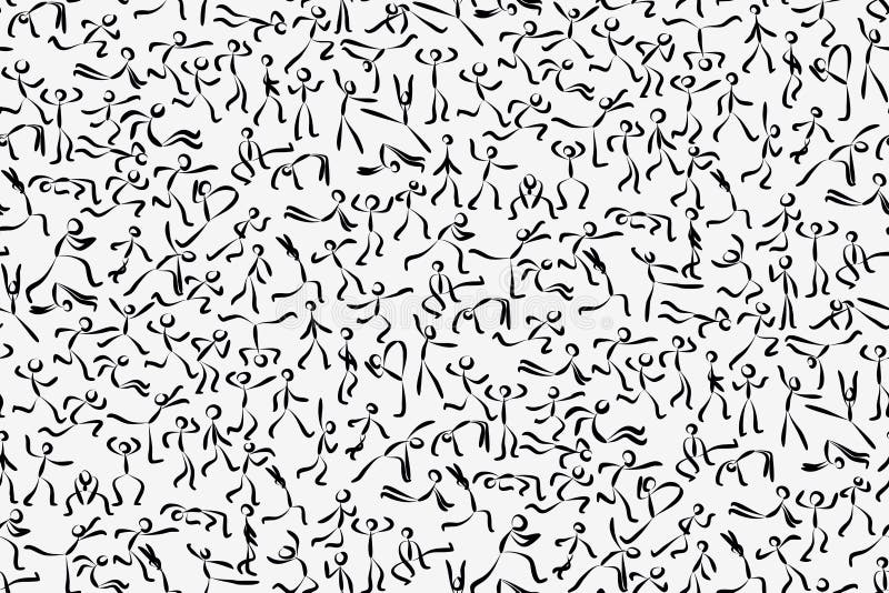 Hand Drawn Rough People in Motion Stock Vector - Illustration of hand ...