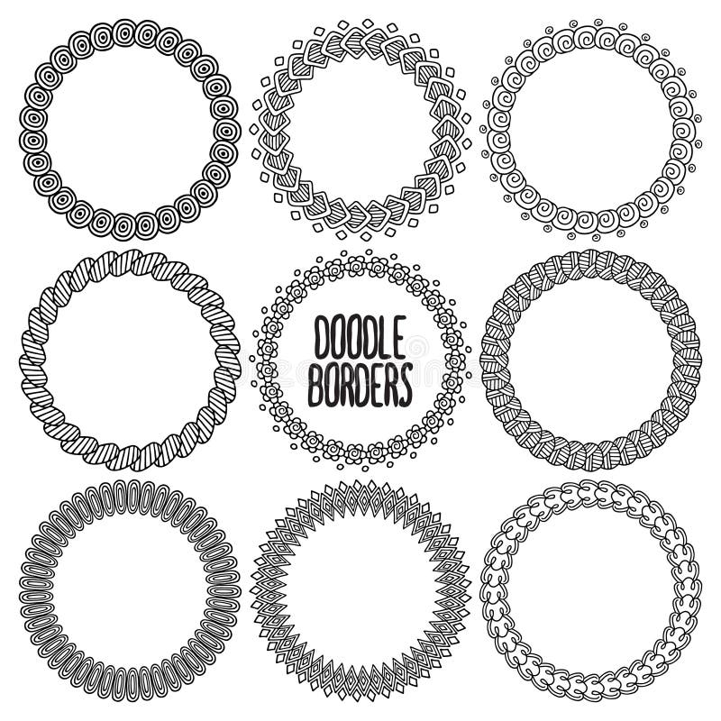 49 Vintage Round Borders. Set with Circle Frames. Stock Vector ...