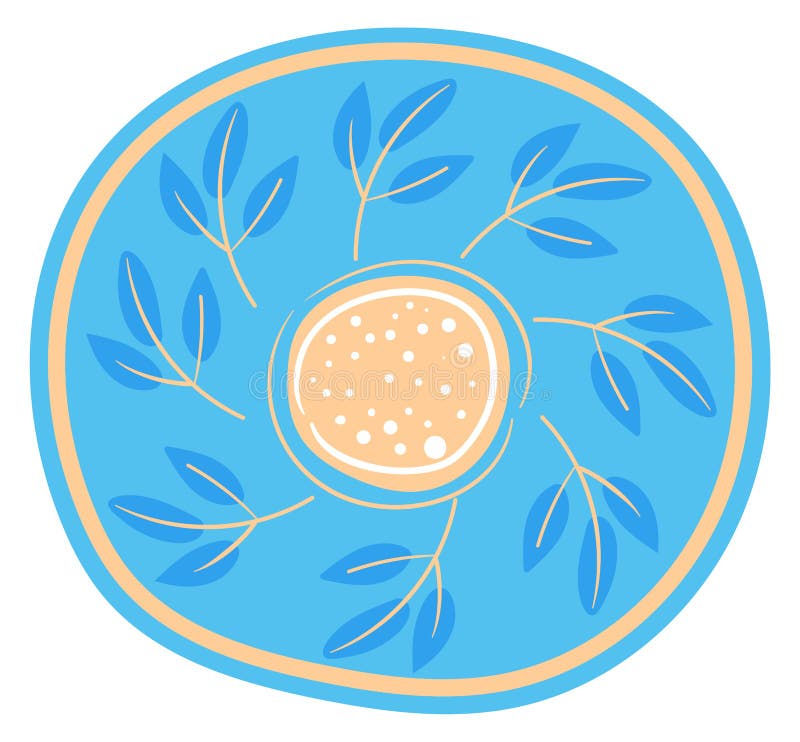 Hand Drawn Round Plate Top View. Dish Icon Stock Vector - Illustration ...