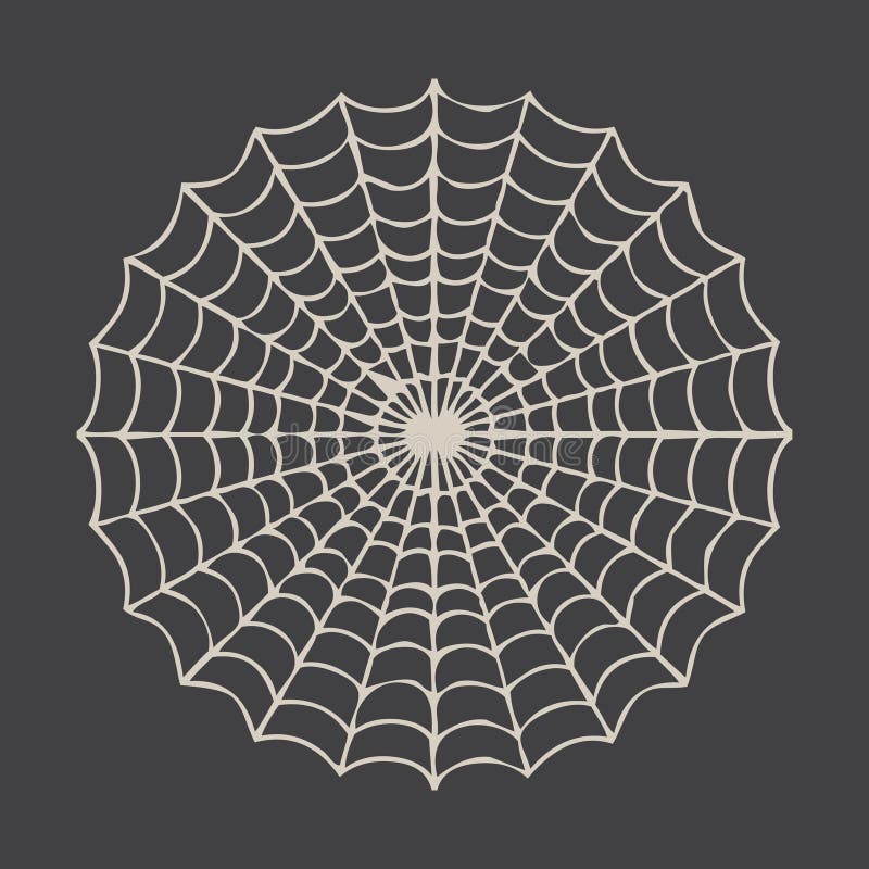 Hand Drawn Round Spider Web Icon Stock Vector - Illustration of phobia ...