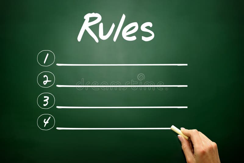 Hand Drawn RULES Blank List Concept on Blackboard Stock Photo - Image ...