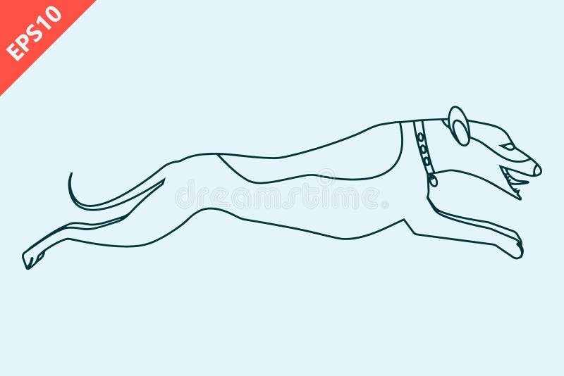 Hand Drawn Running Dog Design Flat Isolated Vector Stock Vector ...