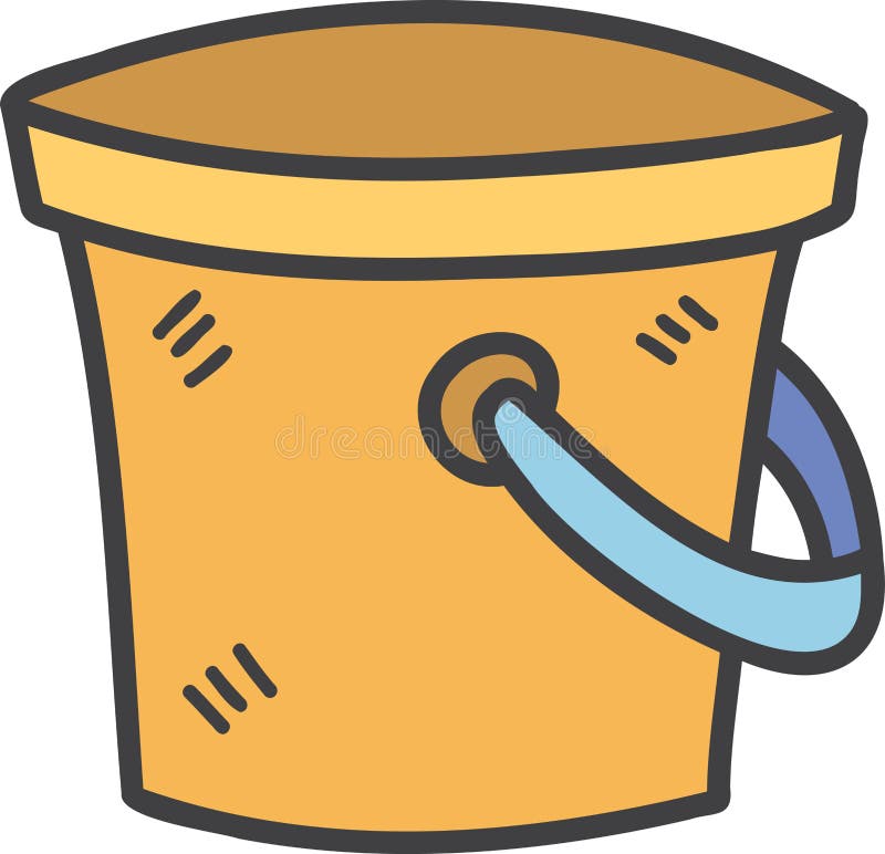 Tin Bucket Illustration. Hand Drawn Stock Vector - Illustration of ...