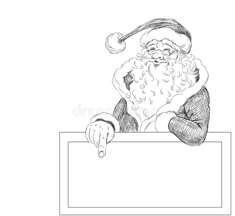 Hand drawn Santa Claus stock vector. Illustration of mustache - 22396139