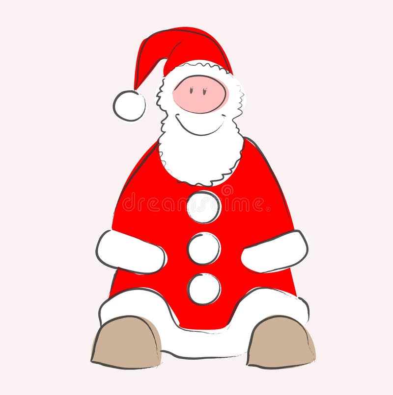 Hand drawn Santa Claus stock vector. Illustration of design - 106012211