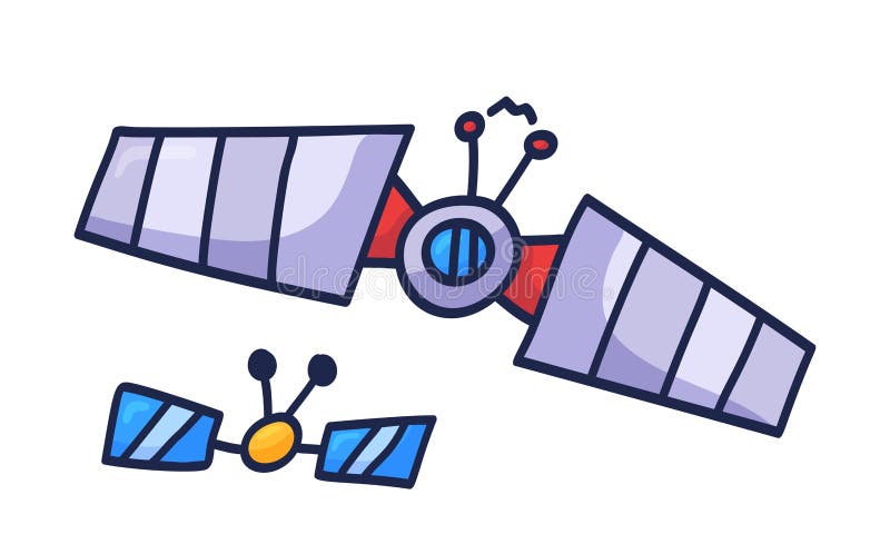 Hand Drawn Satellite Doodle Icon. Hand Drawn Vector Illustration Sign ...