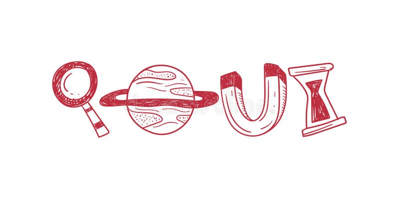 Hand Drawn Science Element Doodles Set, Cartoon Elements, Clip Art ...